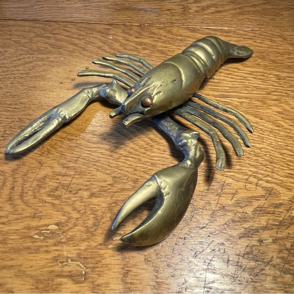 Accents | Brass Crawfishlobster Sculpture Figurine Solid Heavy 7x5 ...